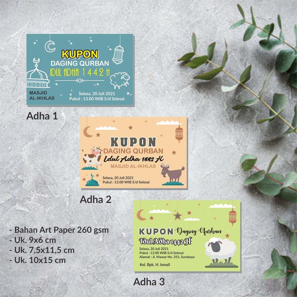 Jual KUPON PENUKARAN DAGING KURBAN | KARTU PENUKARAN DADING KURBAN ...