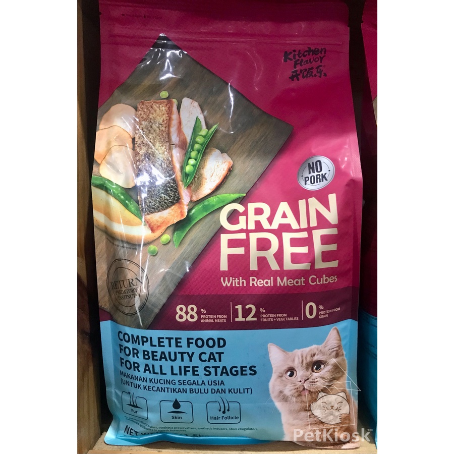 Jual Kitchen Flavor KF GRAIN FREE Beauty Cat Food 1.5 Kg All Life ...