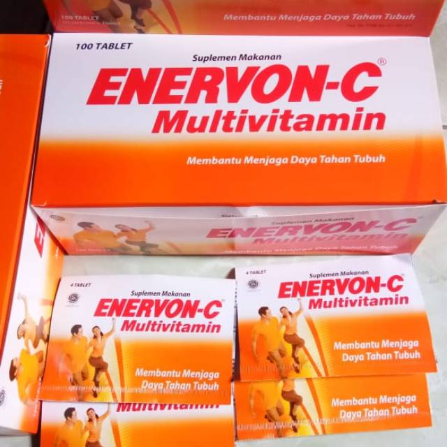 Jual Enervon C Multivitamin per 1 box isi 25 strip | Shopee Indonesia