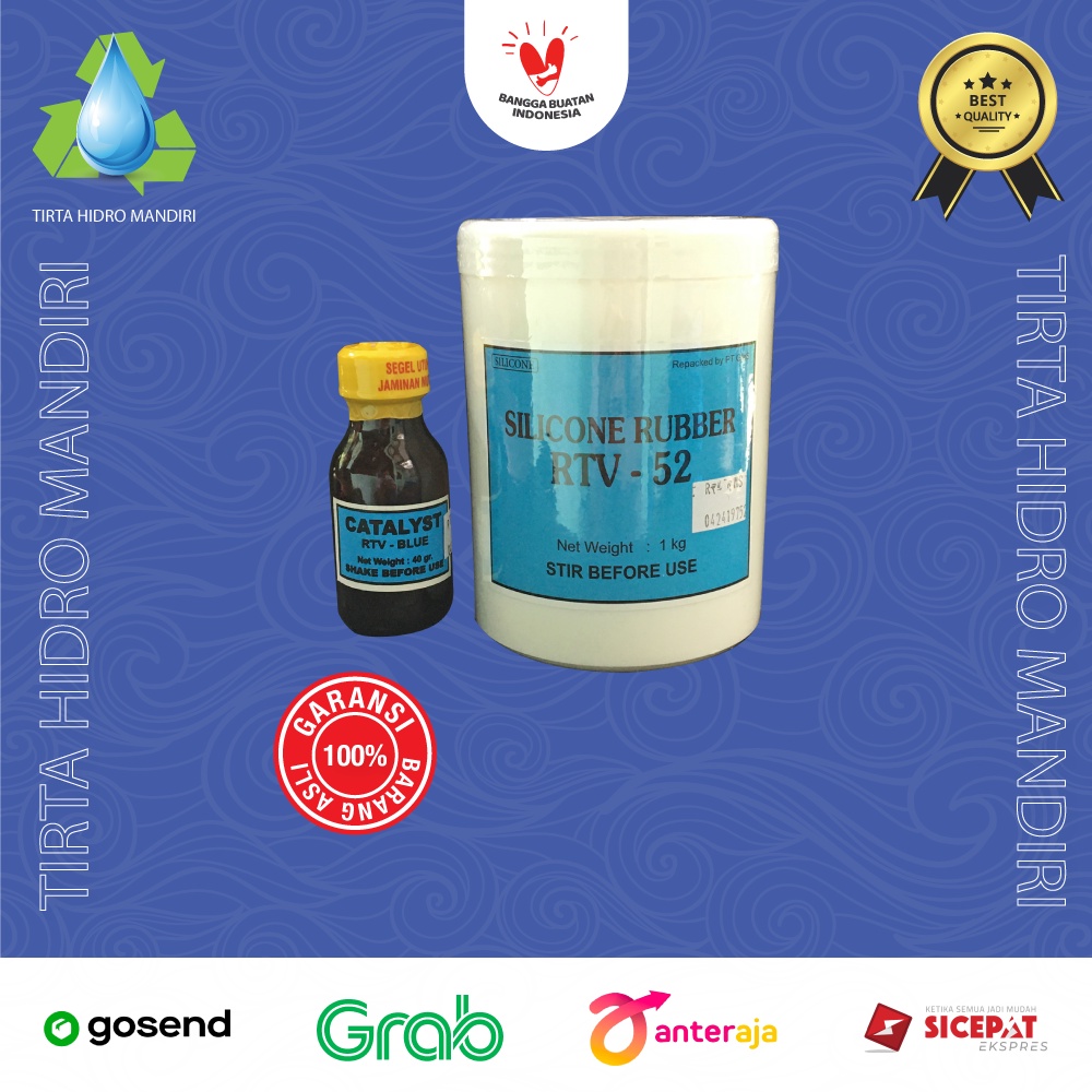 Jual SILICONE RUBBER RTV 52 - BAHAN BAKU MOLDING ORIGINAL 1KG - Biru ...