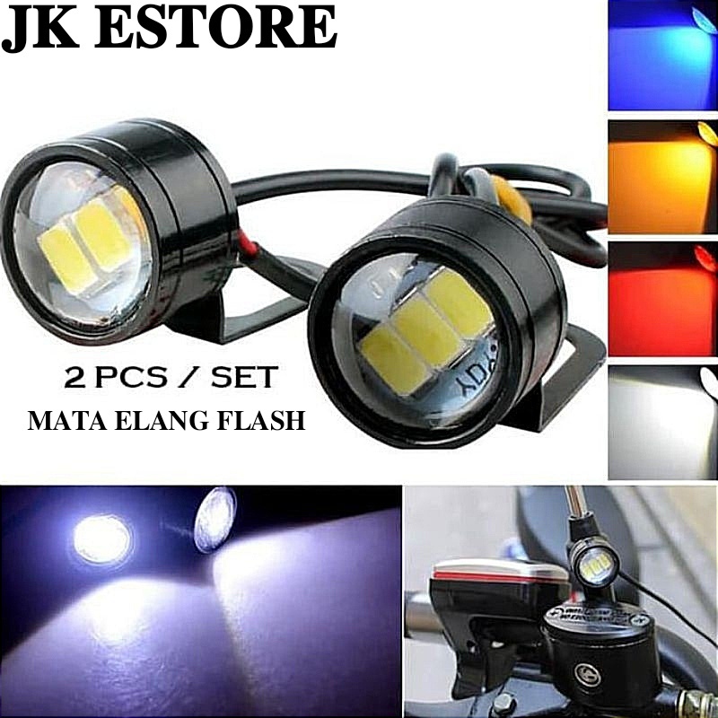 Jual 2Pcs Lampu LED Mata Elang Kedip / Lampu Variasi motor Universal | Shopee Indonesia