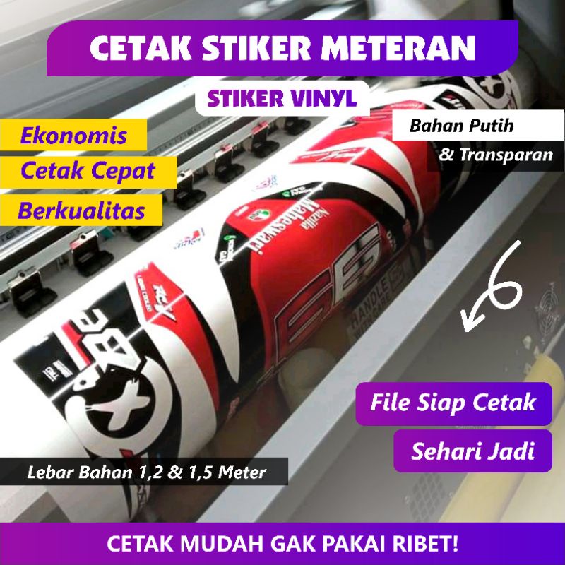 Jual Cetak Stiker Meteran Lebar Bahan 1,2 & 1,5 Meter | Cetak Stiker ...