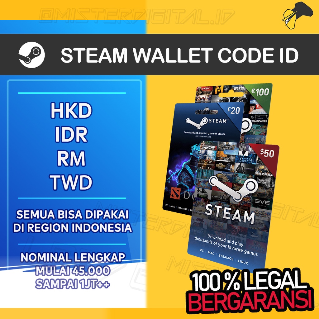 Jual [PROMO] STEAM WALLET KODE | VOUCHER STEAM IDR / SGD / HKD/ RM ...