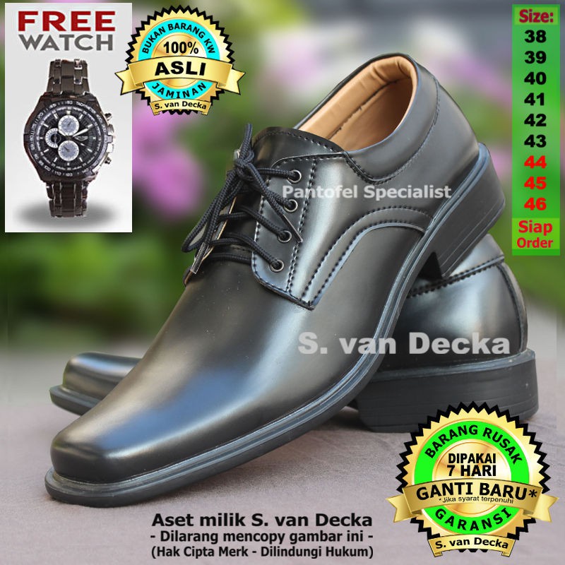 Jual Sepatu Pantofel Pria Pantofel Hitam Pria Sepatu Pantopel Fantofel Kulit Kerja Formal PDH ...