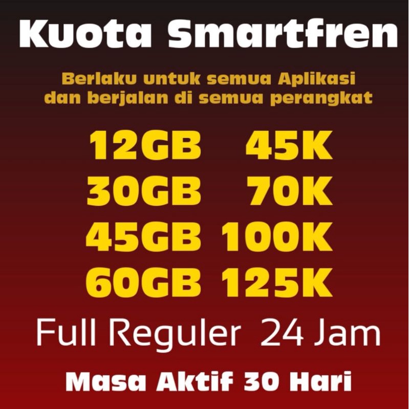 Jual Voucher Smartfren Kuota Data Nonstop Inject / Isi Langsung / Tembak Kuota / Kode Via Chat ...