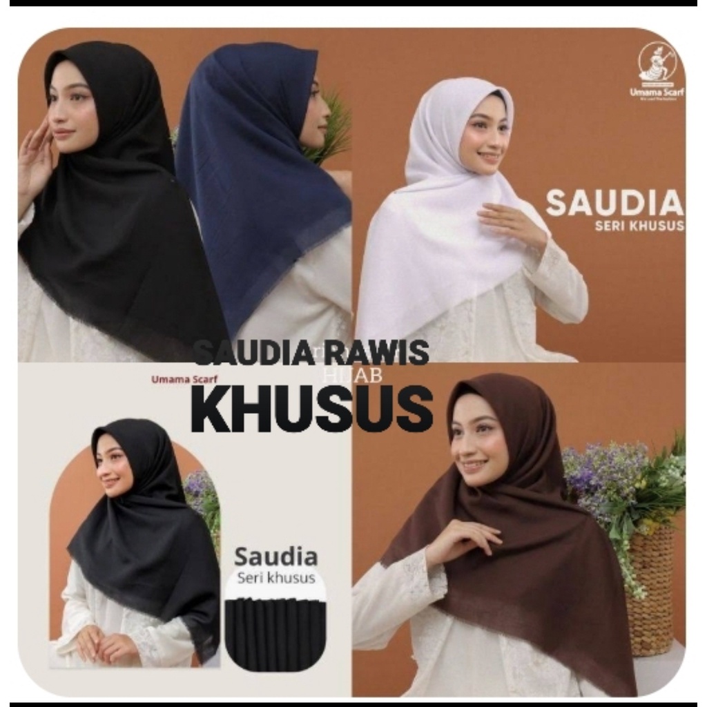 Jual Saudia Rawis Seri Warna Hijab Jilbab Kerudung Segiempat Premium - Fido Collection | Shopee ...
