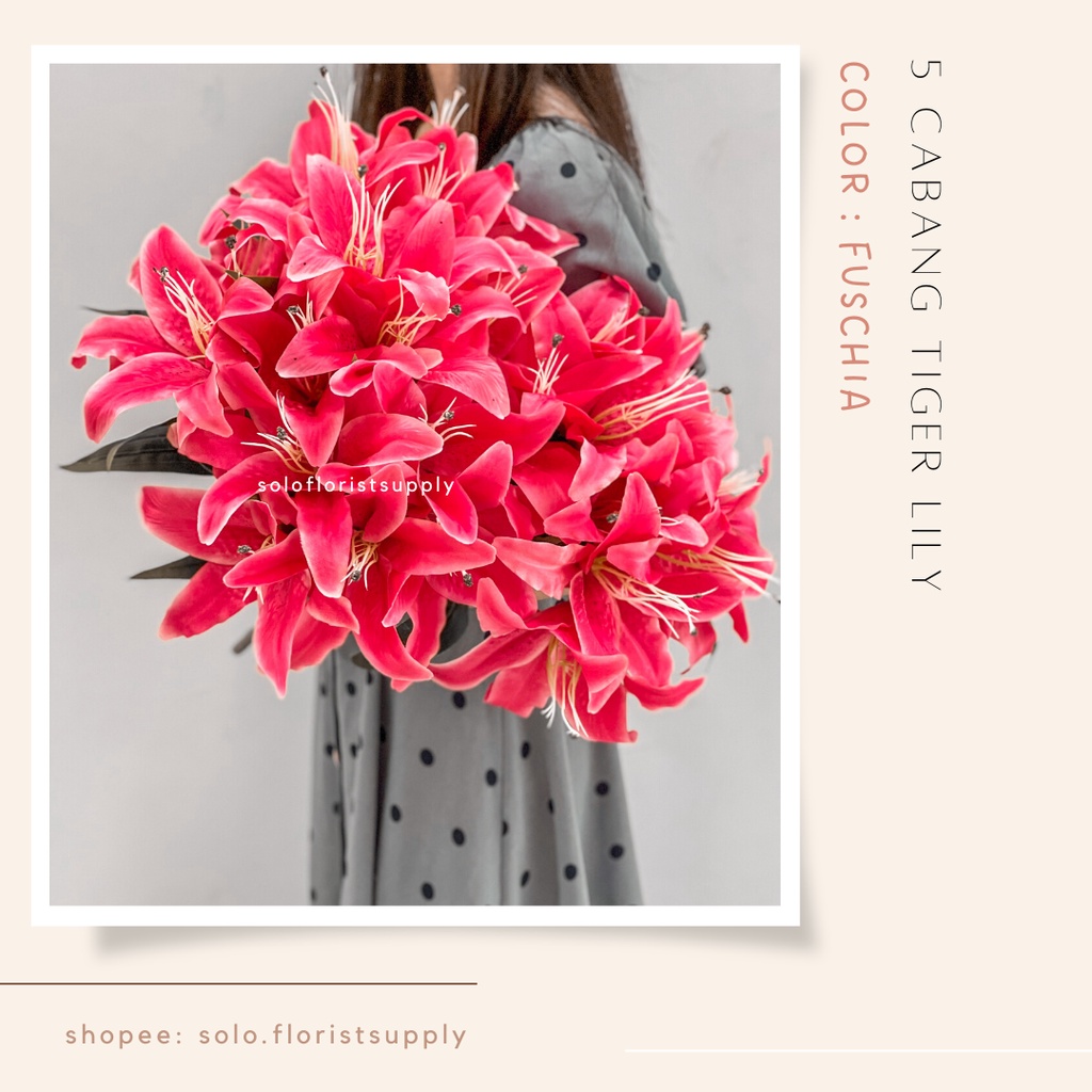 Jual 5 CABANG TIGER LILY Latex 5 Kuntum 2Biji Putik Daun Latex Bunga ...