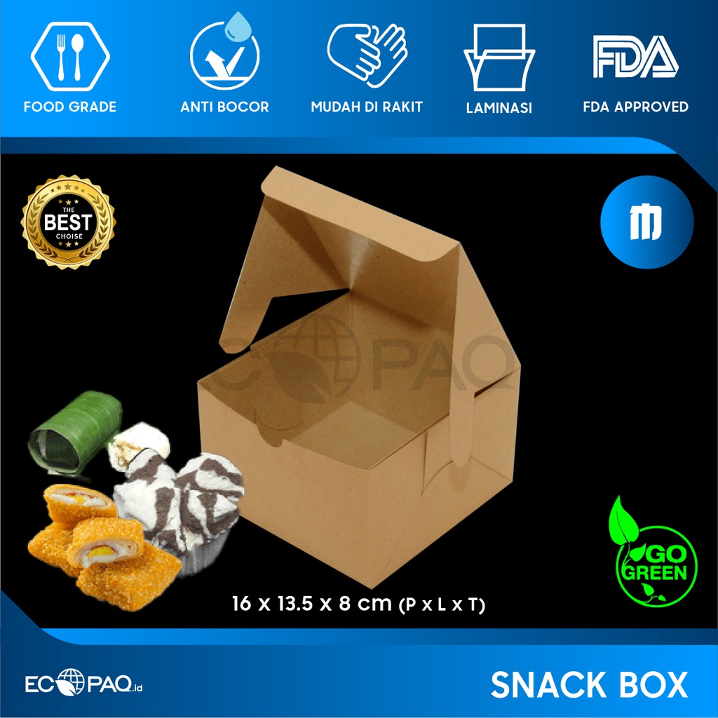 Jual Kotak Snack Box - Dus Katering Catering - Box Kue - 16x13.5x8 cm ...