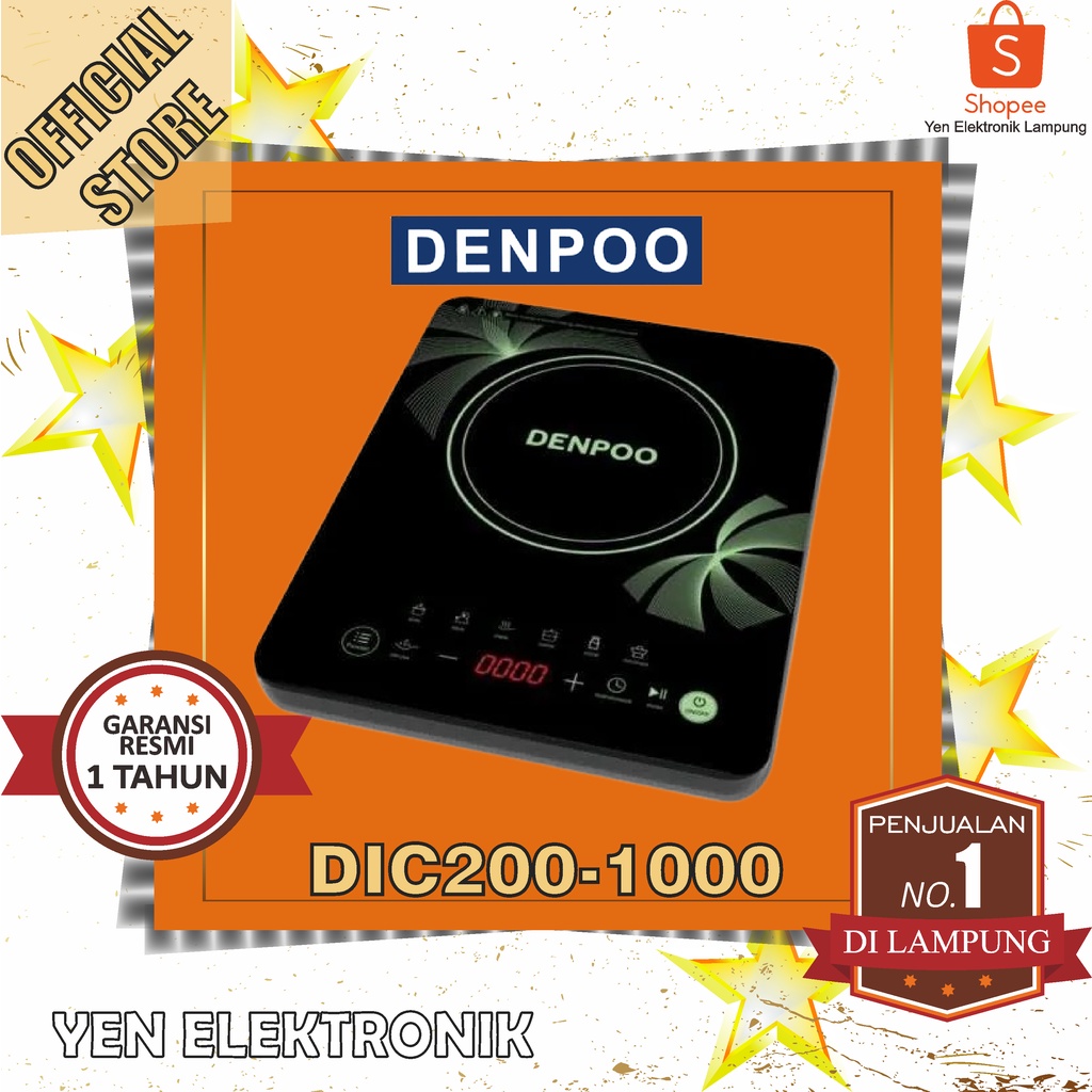 Jual Denpoo Kompor induksi Touch Screen Low Watt DIC 200-1200 Garansi ...