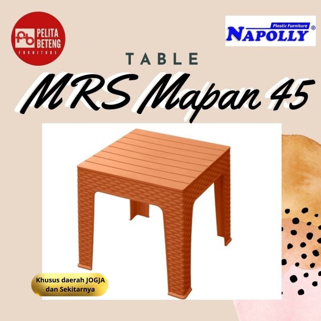 Jual Napolly Meja Plastik Rotan Mrs Mapan 45 | Shopee Indonesia