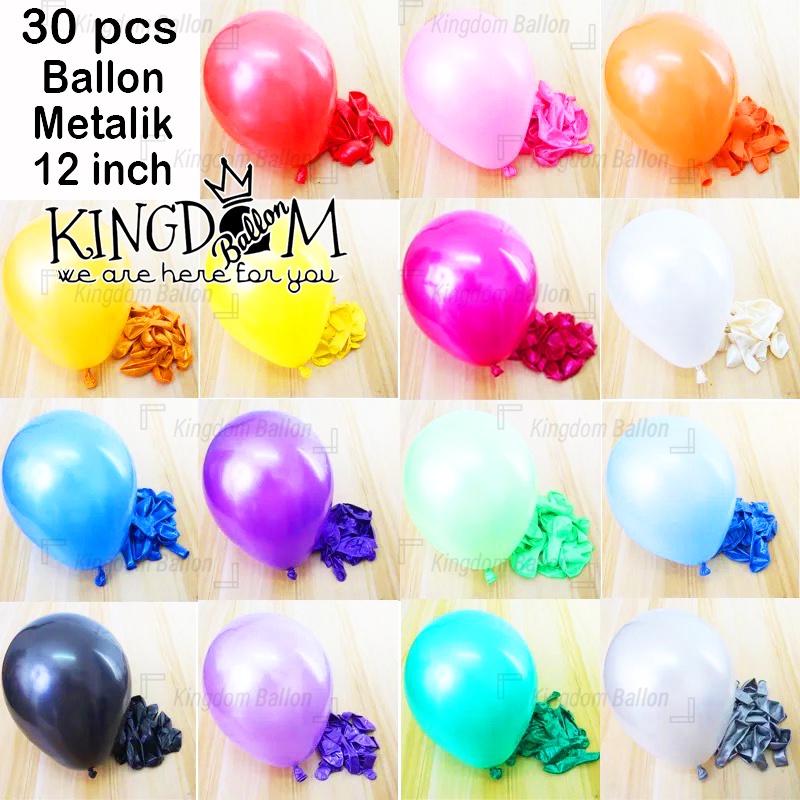 Jual Balon Latex Metalik Isi 30 Pcs / Balon Per Pack / Balon Karet ...