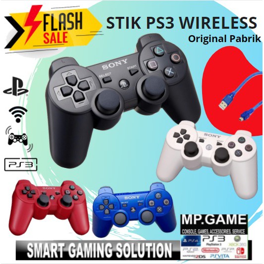 Jual Stik ps3 Stick PS3 Wireless Bonus Kabel Charger Panjang varian ...