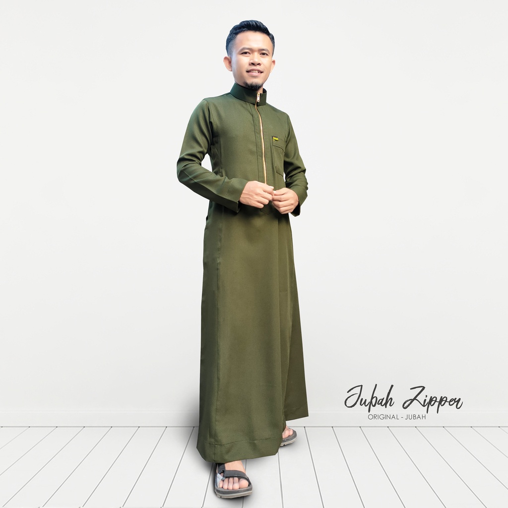 Jual DeJubah - Jubah Slim Fit Model Resleting / Zipper Dewasa | Shopee ...