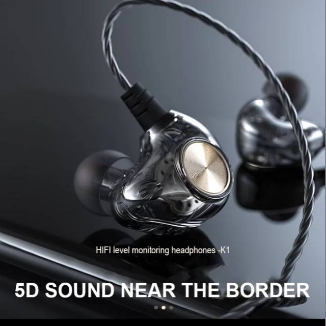Jual Ear Phone 5D Merk Fonge type K1 Transparan Subwoofer Stereo Bass ...
