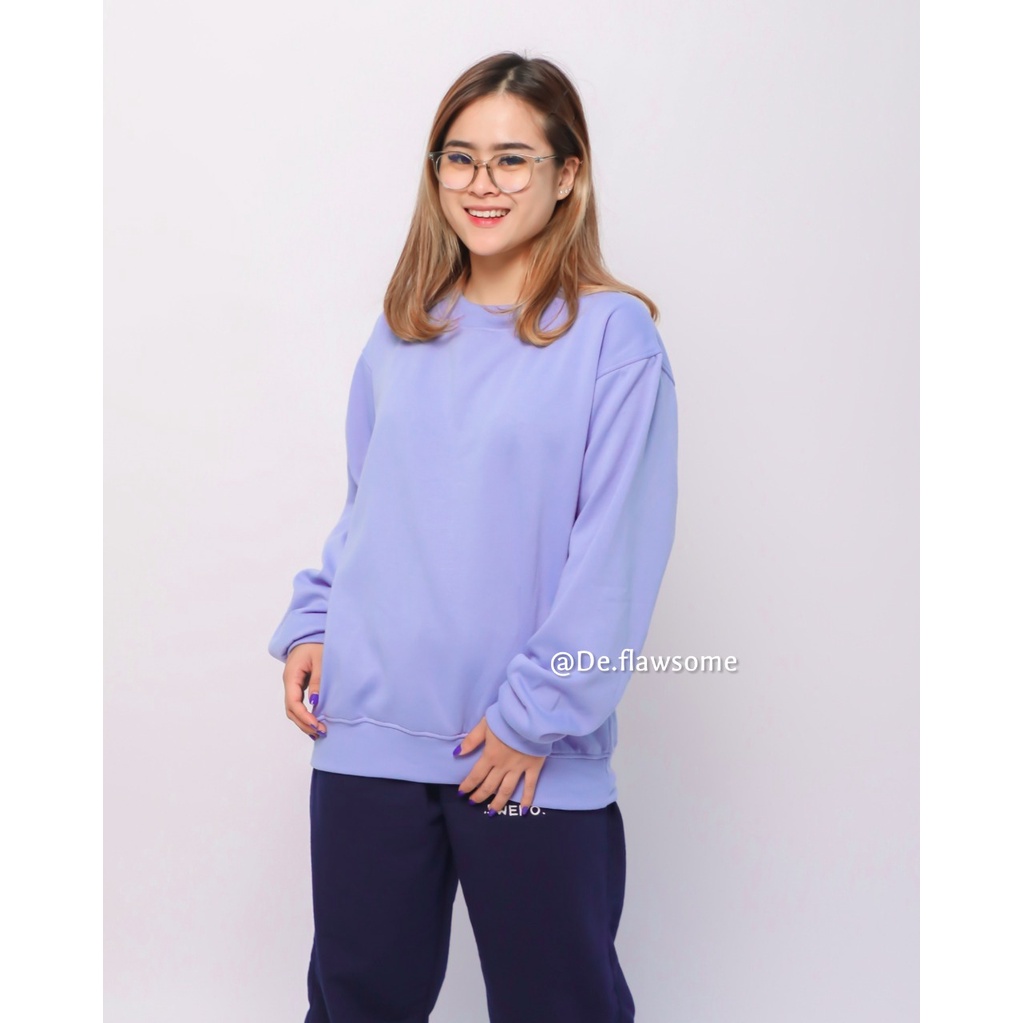 Jual BASIC SWEATER / CREWNECK POLOS UNISEX COTTON FLEECE SIZE S-XXL ...