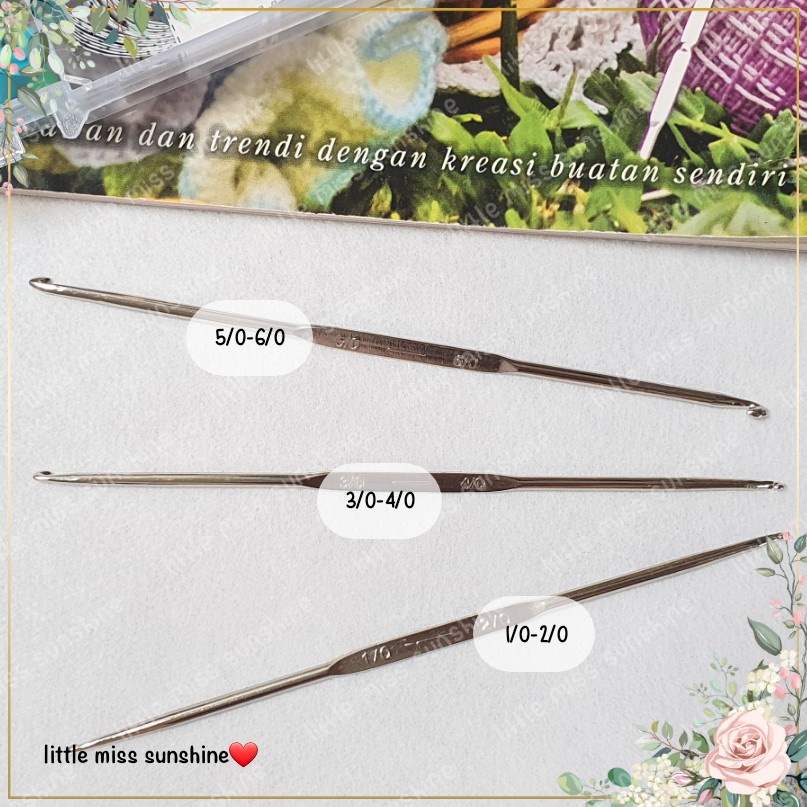 Jual Jarum Hakpen Brand Rose Stich Crochet Stenlis High Quality double ...