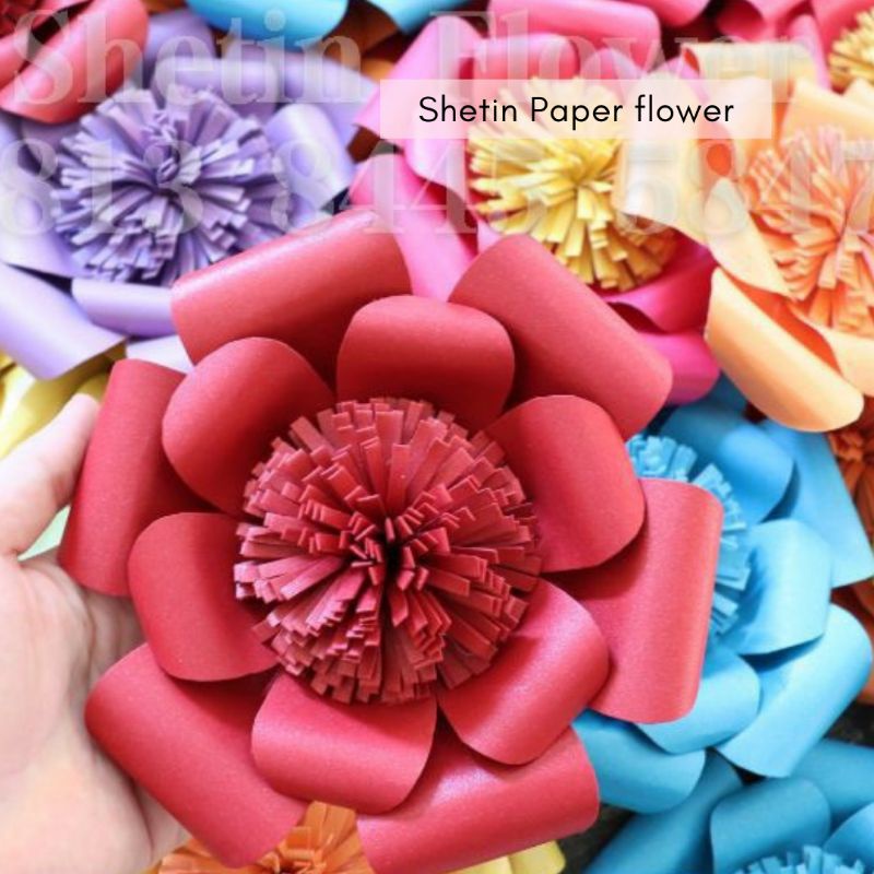 Jual BUNGA BULAT SHETIN Paper Flower Backdrop Ukuran 15 cm / Bunga ...