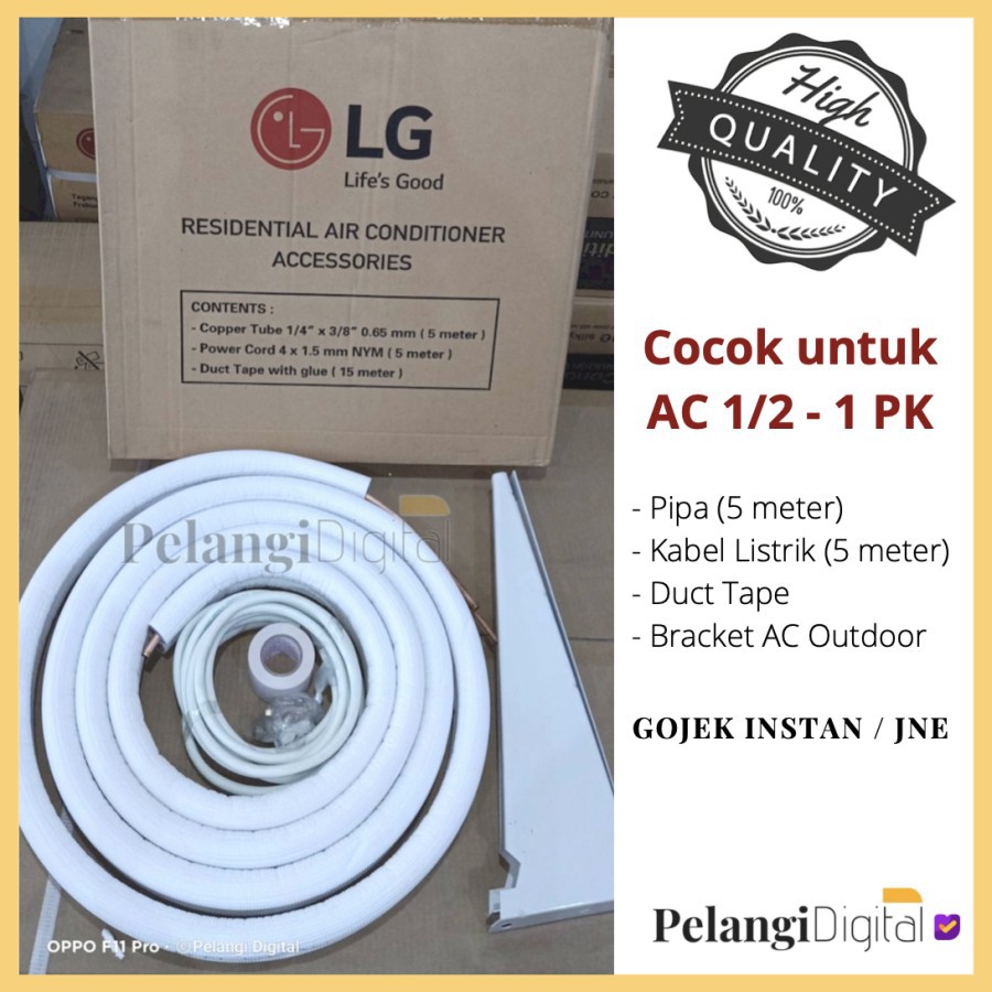Jual Aksesoris AC Split 0.5PK - 1PK - Bracket, Pipa 5m, Kabel Listrik ...