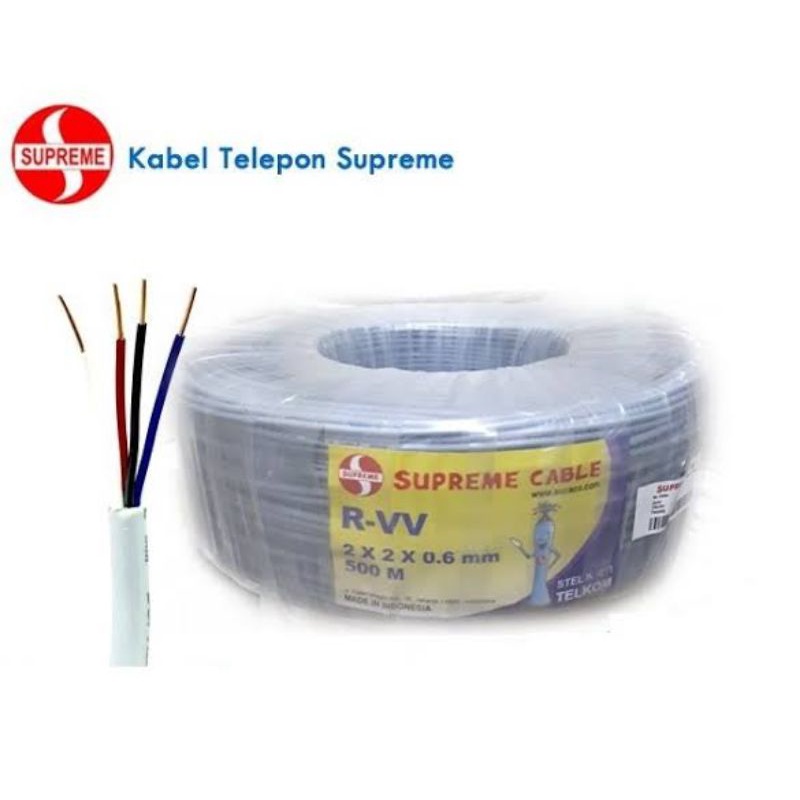 Jual Kabel Telepon Supreme ITC 2 Pair 2x2x0,6mm Eceran 1 Roll 100 Meter ...
