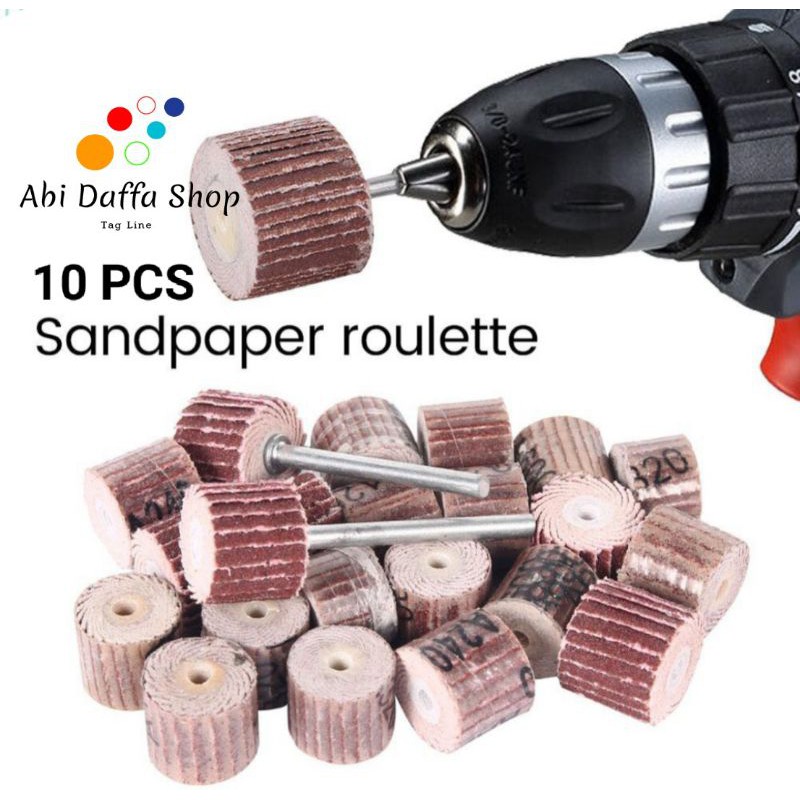 Jual 10pcs Mata Bor Amplas Sandpaper Amplas Kipas 12MM Gerinda ...