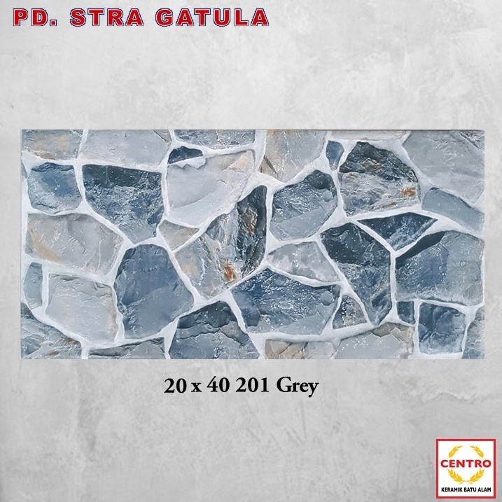 Jual Keramik Centro Batu Alam 20 x 40 201 Grey KW - 1 / Centro Tile 20 ...
