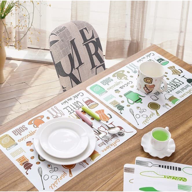Jual Tatakan Piring PVC bergambar sendok garpu / Coffee | Shopee Indonesia