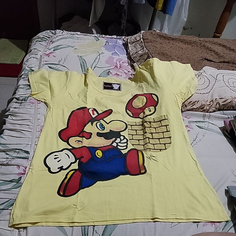 Jual k kaos Mario bros preloved kuning big size quinbear's | Shopee ...