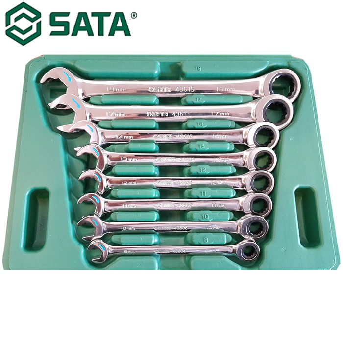 Jual SATA 09079 Kunci Ring Pas Set 8 Pcs Combination Double Ratcheting ...