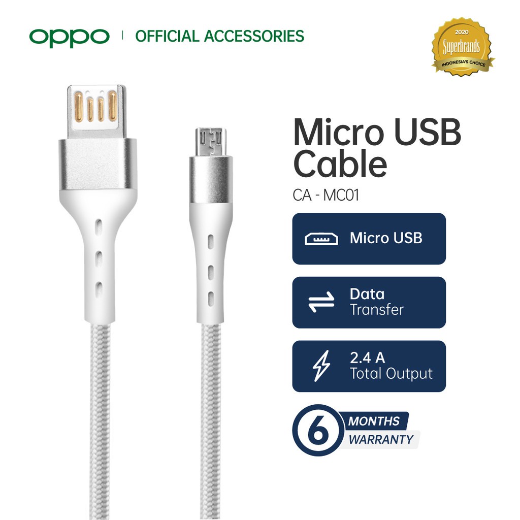 Jual CADE Kabel Data Micro USB 100cm Cable Garansi Resmi CA-MC01 - OPPO ...