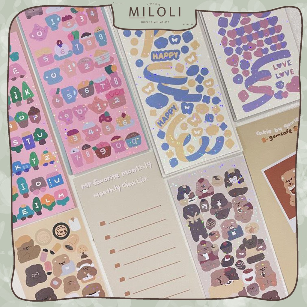 Jual [MILOLI] 1Pc RIBBON-FONT-NUMBER-CUTE BROWNIE Stiker Hias Deco ...