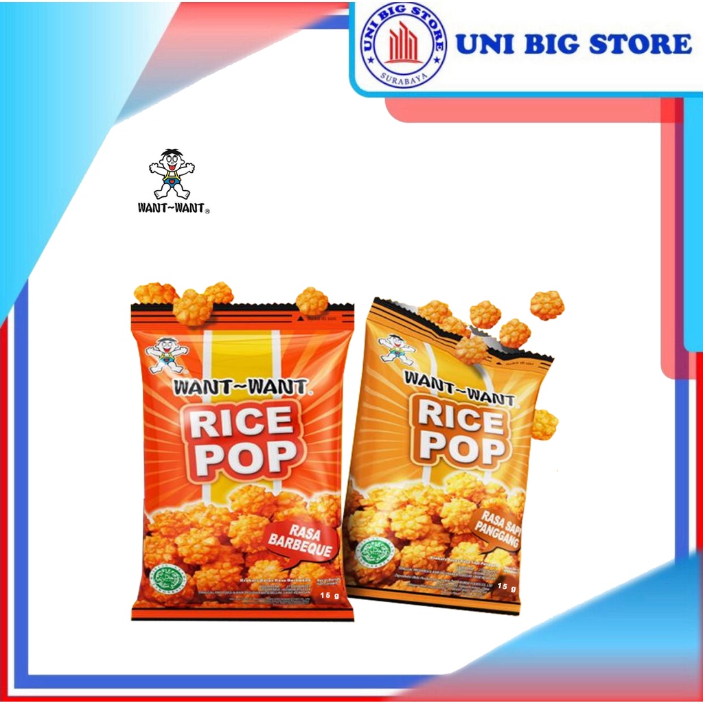 Jual Want Want Rice Pop Sapi Panggang - Barbeque 15 gr Snack Beras ...