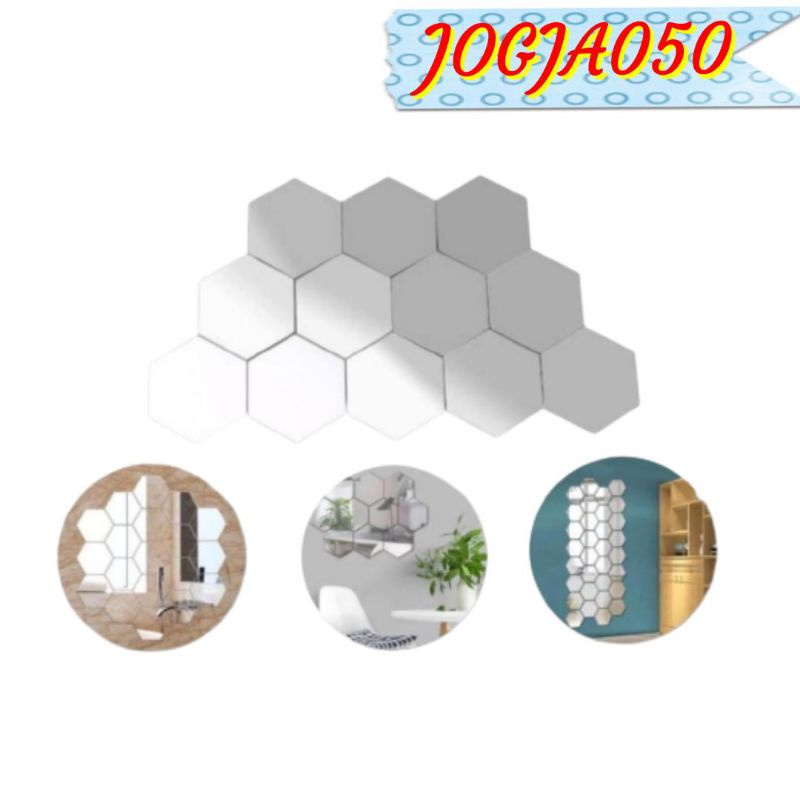Jual 050.STIKER TEMPEL KACA CERMIN HEXAGONAL SEGI ENAM & PERSEGI KOTAK ...