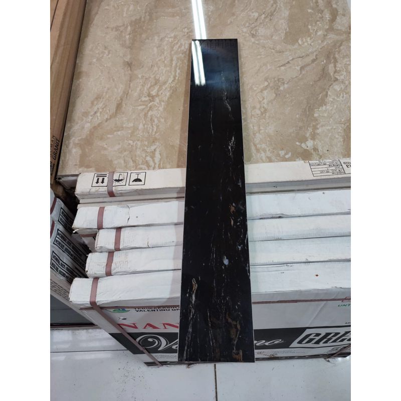 Jual LIST/PLINT GRANIT 8X60 BLACK AURORA | Shopee Indonesia