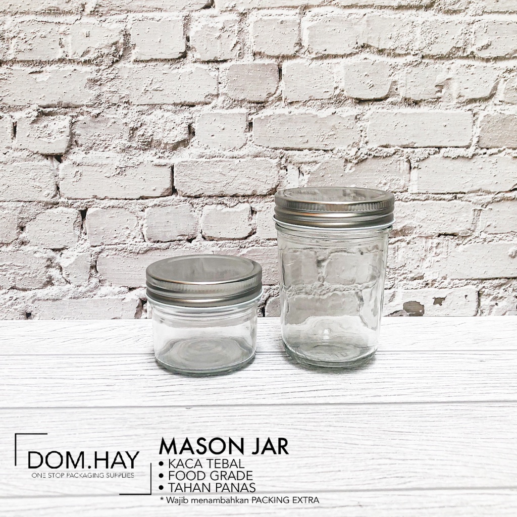 Jual Mason Jar 100ml Toples Kaca Bulat Jar Glass Tutup Aluminium ...