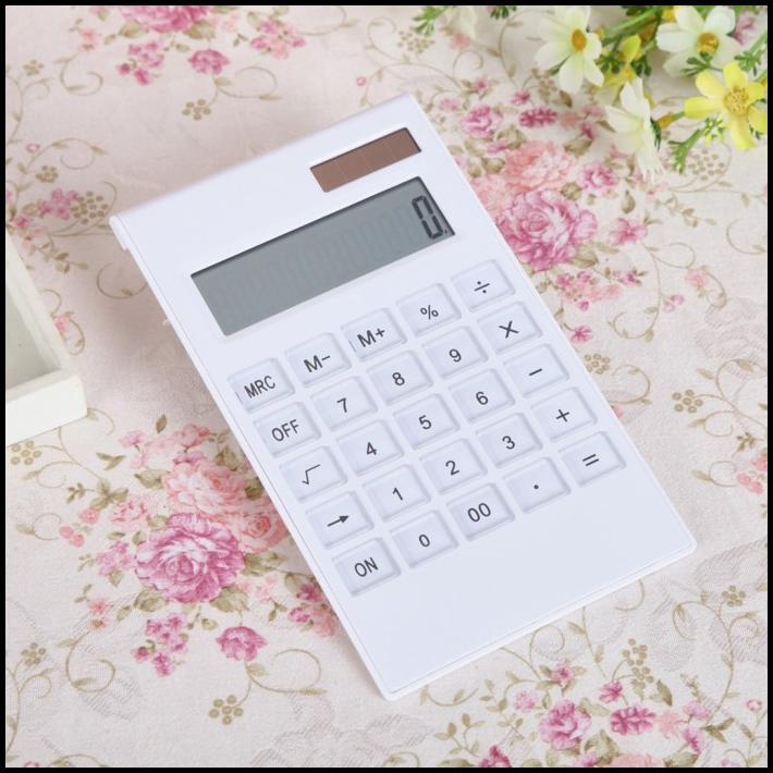 Jual Kalkulator Digital 12 Digit Desain Slim Tipis Kreatif Warna Putih ...