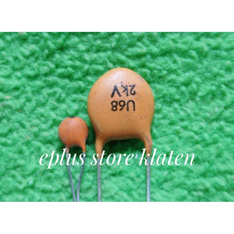 Jual kapasitor keramik coklat 68pf 2kv capacitor npo high voltage hv 68 ...