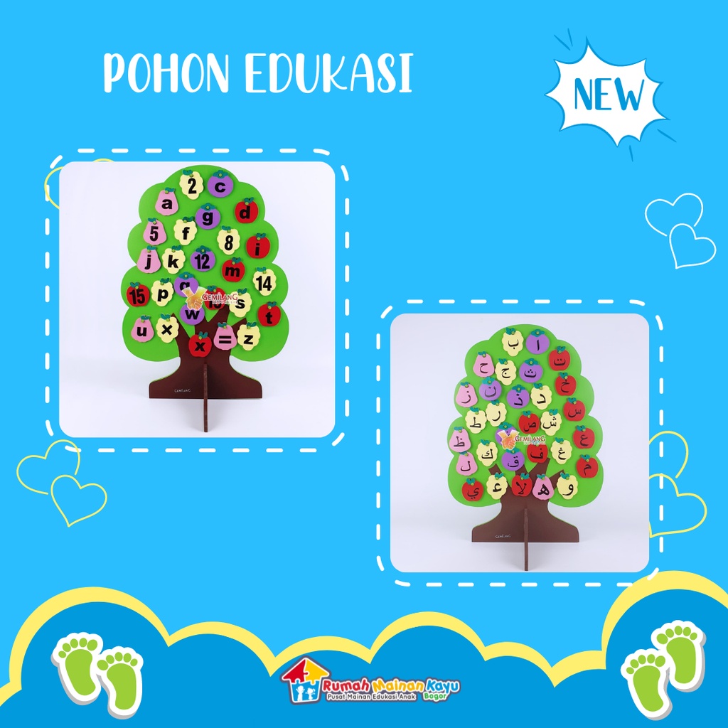 Jual Mainan Edukasi Pohon Abjad Angka & Hijaiyah Mainan Anak Mainan ...