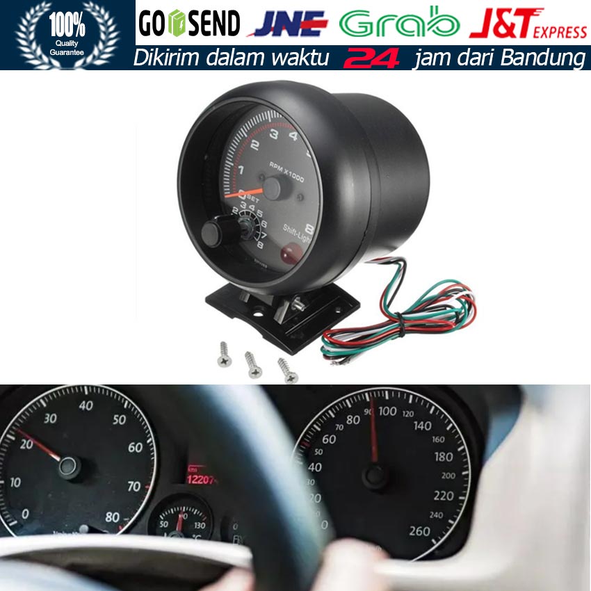 Jual Takometer Mobil Race 3.75'' Universal Car Tachometer Tacho Gauge ...