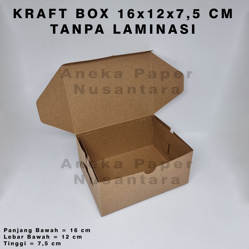Jual Kraft Box Nasi / Ayam Goreng / Roti 16x12x7,5 cm Tanpa Laminasi ...