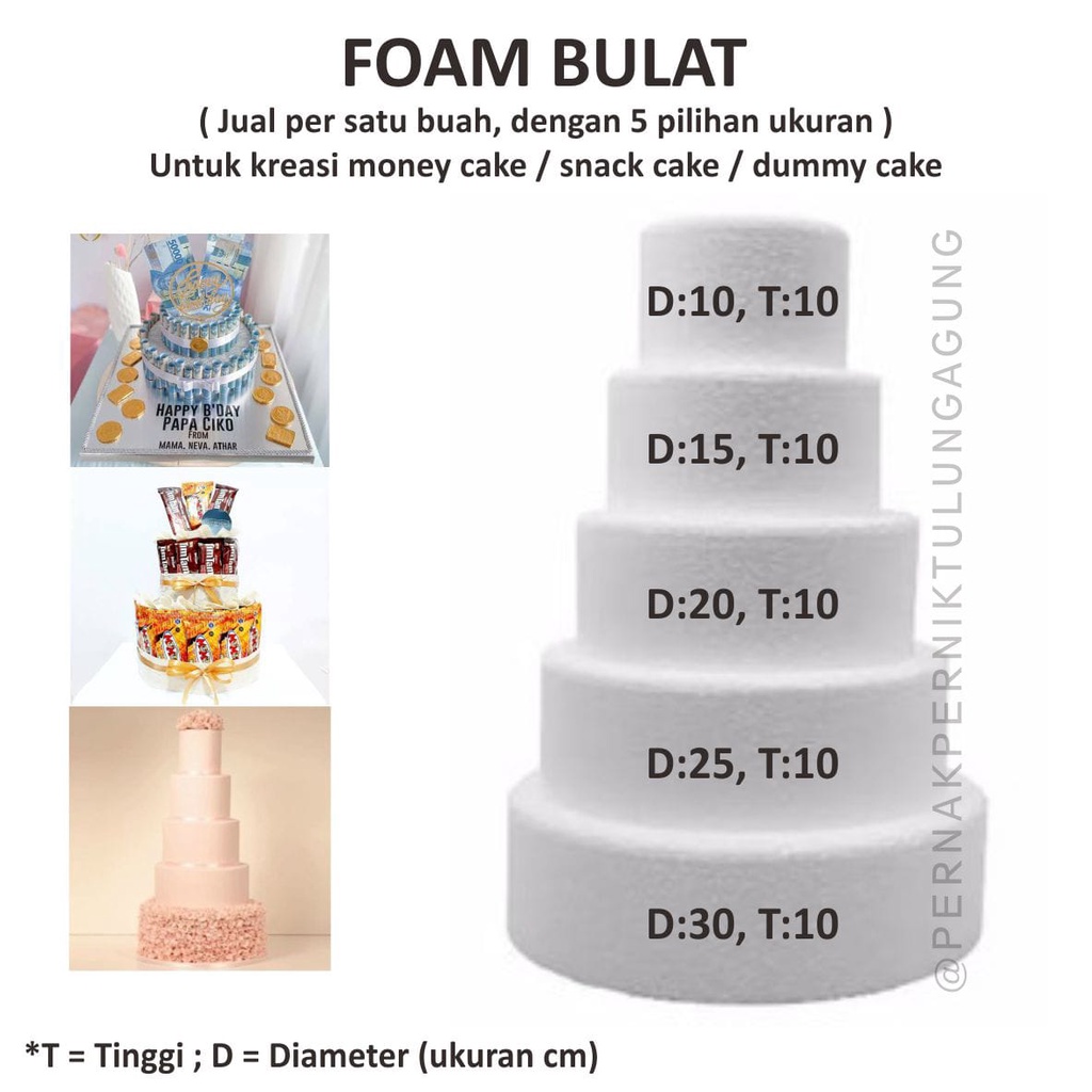 Jual Foam Bulat Berbagai Ukuran Diameter 10cm, 15cm, 20cm, 25cm, 30cm ...