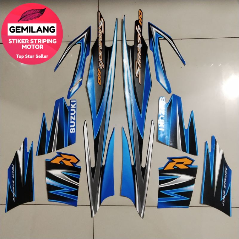 Jual Striping Decal Polet Sticker suzuki smash 110 r 2008 2009 hitam ...
