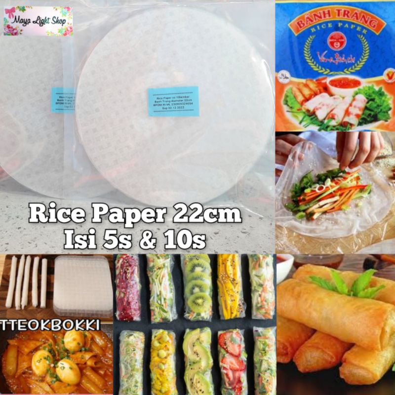 Jual SALE Rice Paper 10 dan 5 lembar diameter 22cm ricepaper salad ...