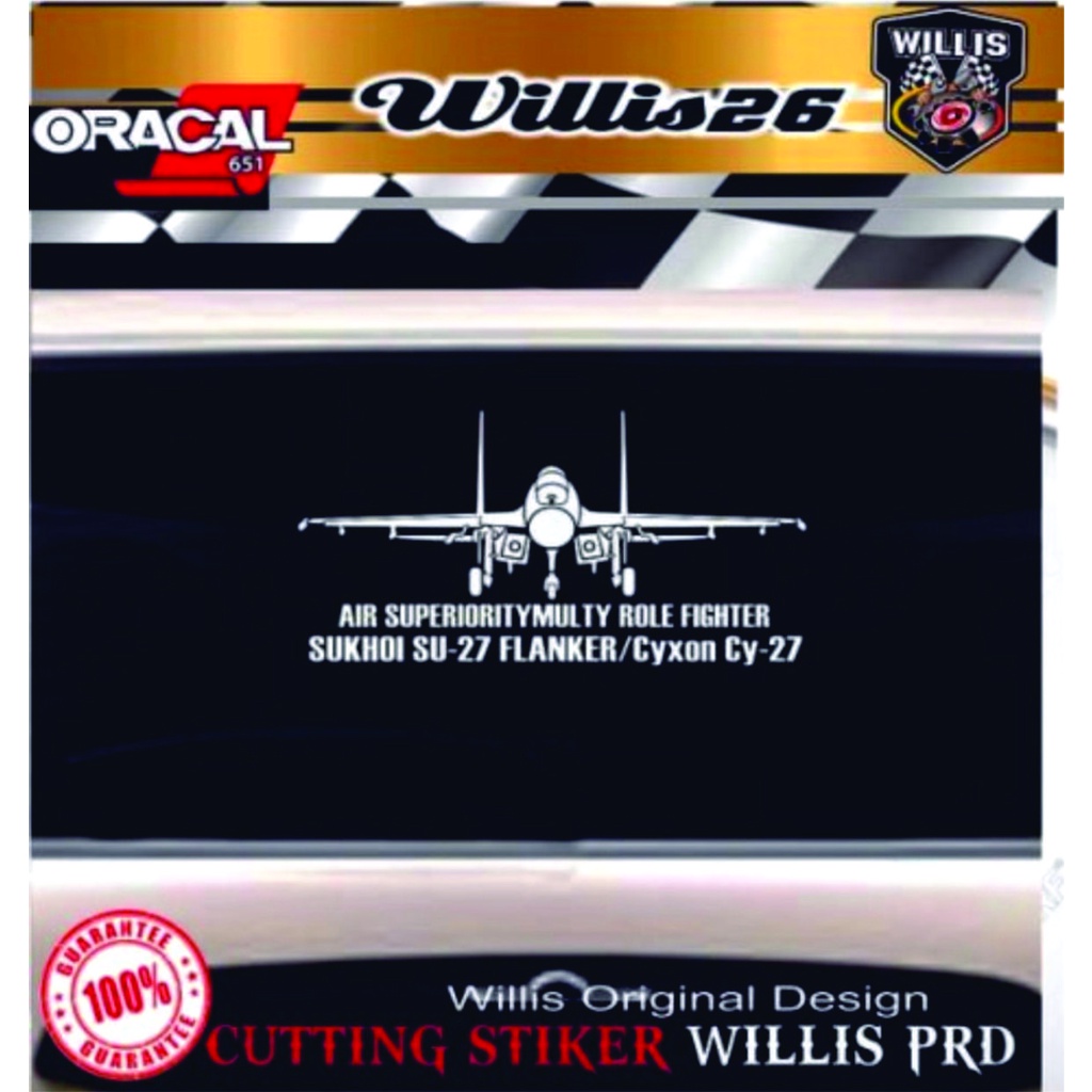 Jual stiker kaca mobil pesawat sticker sukhoi 50 cm | Shopee Indonesia