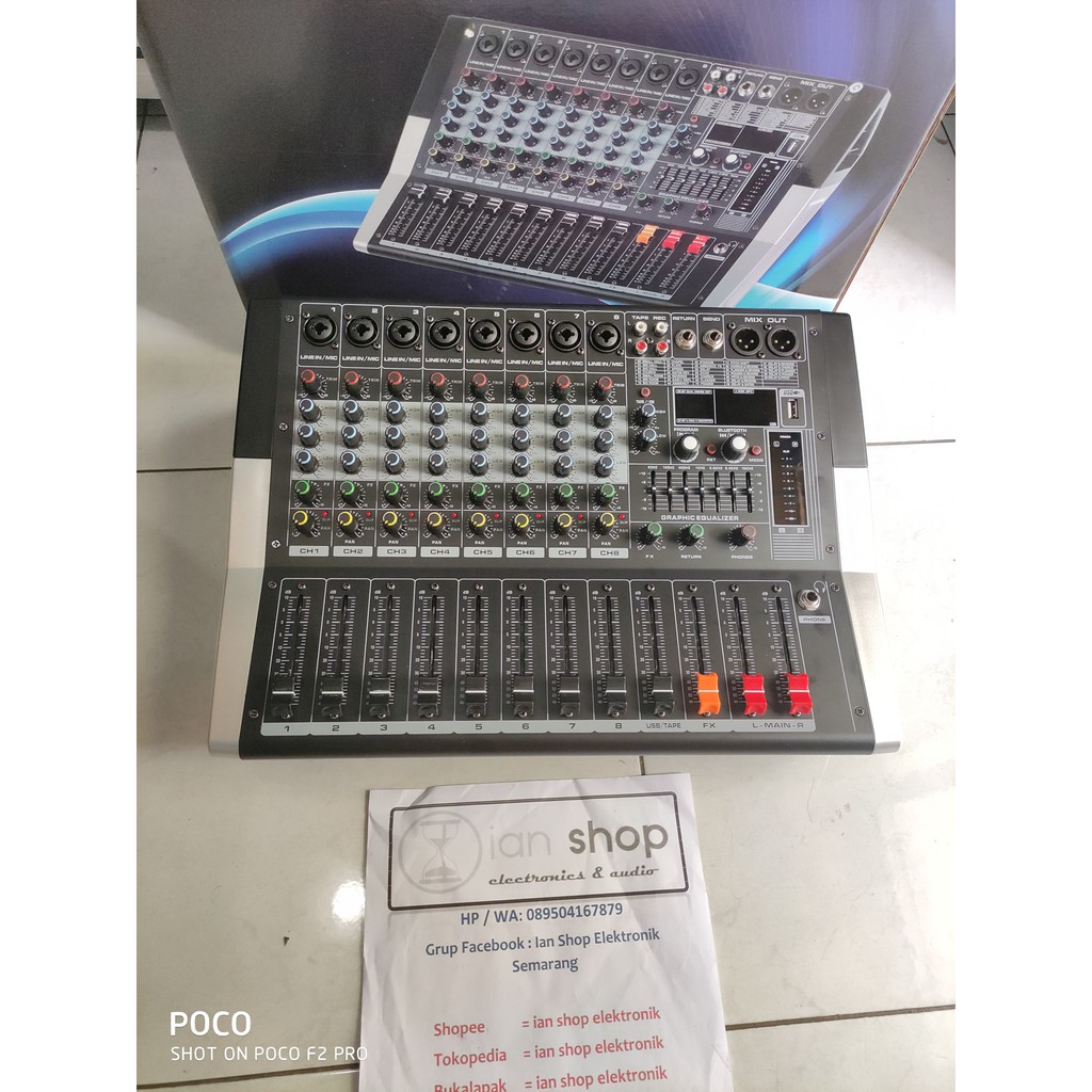 Jual Mixer Power Black Spider ED-8 8 Channel Efek Digital USB BT EQ ...