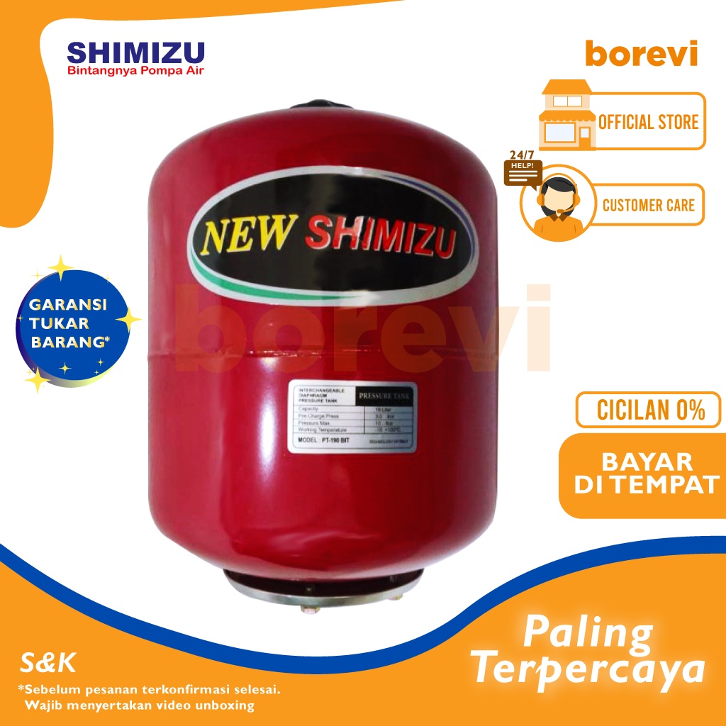 Jual TABUNG POMPA AIR PT 190 BIT SHIMIZU 19 LITER SPARE PART POMPA AIR ...