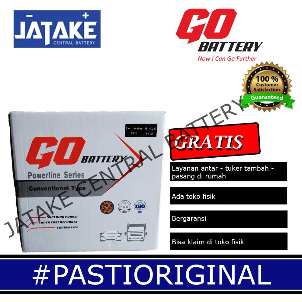 Jual Aki basah Ns70 GO Battery 12V 65Ah mobil Toyota Kijang LGX SGX ...