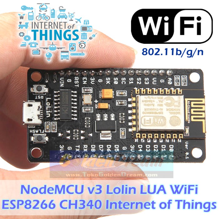 Jual NodeMCU v3 Lolin Lua WIFI ESP8266 CH340 IoT Internet of Things Arduino | Shopee Indonesia