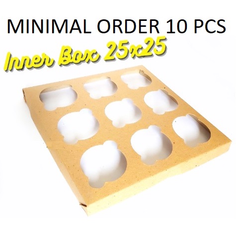 Jual Inner Box Sekat 9 pcs Cupcake Kotak Box Ukuran 25x25 Insert Dus ...