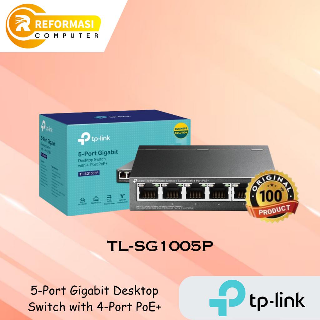 Jual TP-LINK TL-SG1005P 5-Port Gigabit Desktop PoE Switch with 4-Port | Shopee Indonesia