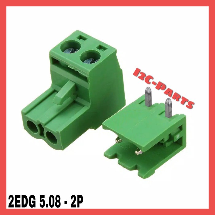 Jual 2EDG 5.08 2p 2 pin Terminal Block Green Plugable RA Connector 5 ...